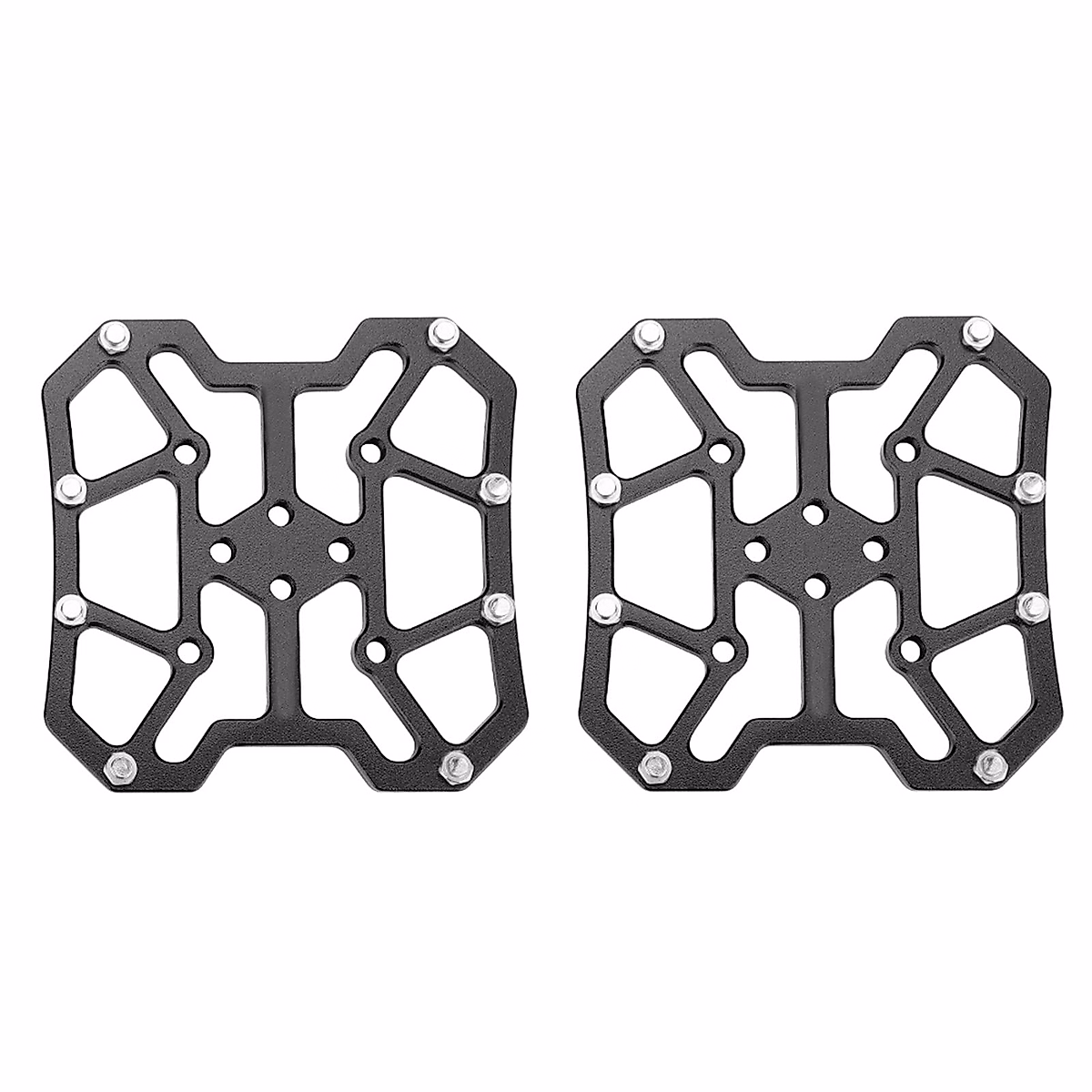 BORDSTRACT Clipless Platform Pedal Adapter, 1 Pair Aluminum Alloy Universal Pedal Platform Adapter, Compatible with SPD Cleats, for Road Bike, Mountain Bike(Black)