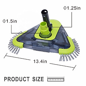 urchindj Pool Vacuum Head, Professional Pool Vacuum Head with Weighted Body & Triangle Shape, Heavy Duty Pool Vacuum Heads for Inground Pools with Universal Hose Adapter (Safe to Vinyl Liner Pool)