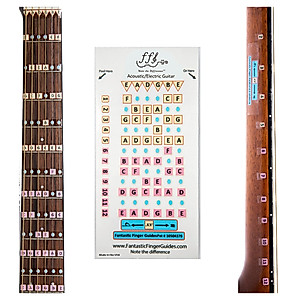 Fantastic Finger Guide for Acoustic and Electric Guitars | Guitar Accessories | Fretboard and Fingerboard Stickers | Guitar Learning Tools | Guitar Stickers | Learn to Play Guitar | Frets 1-12