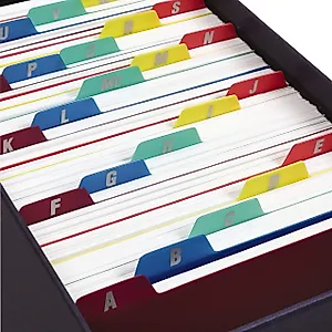 Oxford Poly Index Card Guides, Alphabetical, A-Z, Assorted Colors, 4" x 6" Size, 25 Guides per Set (73154)