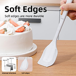 FIVETAS Food Grade Silicone Rubber Spatula Set for Baking,Cooking.High Heat Resistant Non Stick,Dishwasher Safe,Stainless Steel Core Handle,BPA-Free,Marbling set of 4