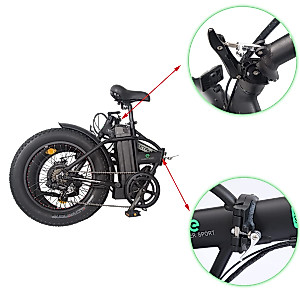 ECOTRIC Electric Bike 500W Folding Ebike 20" Fat Tire Foldable Electric Bicycle 48V 12.5AH Lithium Removable Battery Beach Snow Mountain E-Bike Commute Ebike for Adults Shimano 7-Speed