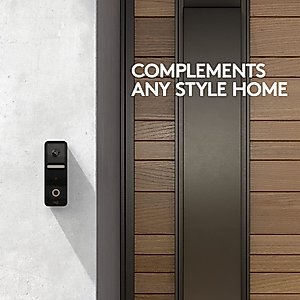 Logitech Circle View Apple HomeKit- enabled Wired Doorbell with Logitech TrueView Video, Face Recognition, Color Night Vision, and Head-to-toe HD Video - Black