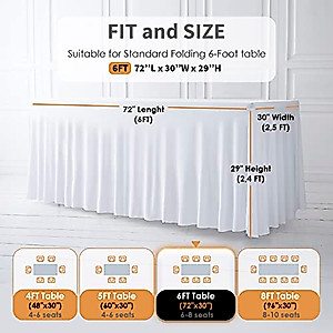 White Table cloth for Rectangle table 6ft Table Cover for 6 foot tables White Table Cover 6ft Spandex Table Covers 6ft Table Skirts for Rectangle Table 6ft White Tablecloth for Rectangle Tables