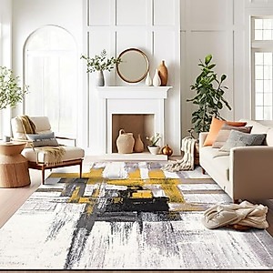 Rugshop Contemporary Modern Abstract Area Rug 7' 10" x 10' Gold