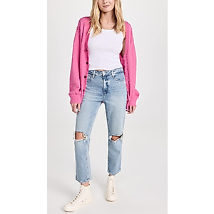 PAIGE Women's High Rise Noella Jeans, Ravenna Destructed, Blue, 27