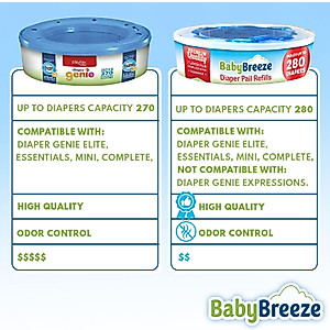 Diaper Pail Refill Bags Compatible with Playtex Diaper Genie- 1960 Count (7 Sets of 1 Pack) – by BabyBreeze