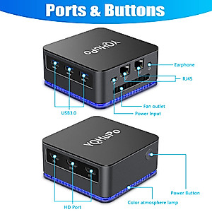 YQHuPo Mini PC Windows 11 Pro, 8GB DDR4 256GB SSD Intel Celeron N5105(Up to 2.9GHz) Mini Desktop Computer, Intel UHD Graphics, Triple HDMI 2.0 Output, 3X USB 3.0, WiFi6, BT5.0, Dual Gigabit Ethernet