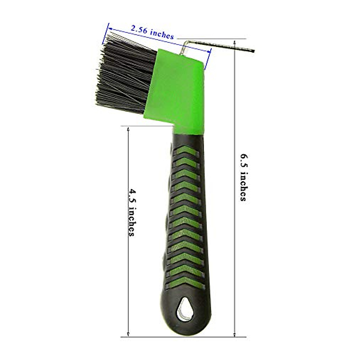 Horse Hoof Pick Brush with Soft Touch Rubber Handle (NEON GREEN)