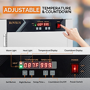 ROVSUN 4-Tier Pizza Warmer Hot Box Food Warmer w/Removable Shelves Water Tray, Pretzel Warmer Hot Holding Cabinet Commercial Electric Food Warmer Countertop for Catering Buffet Restaurant, 110V 800W