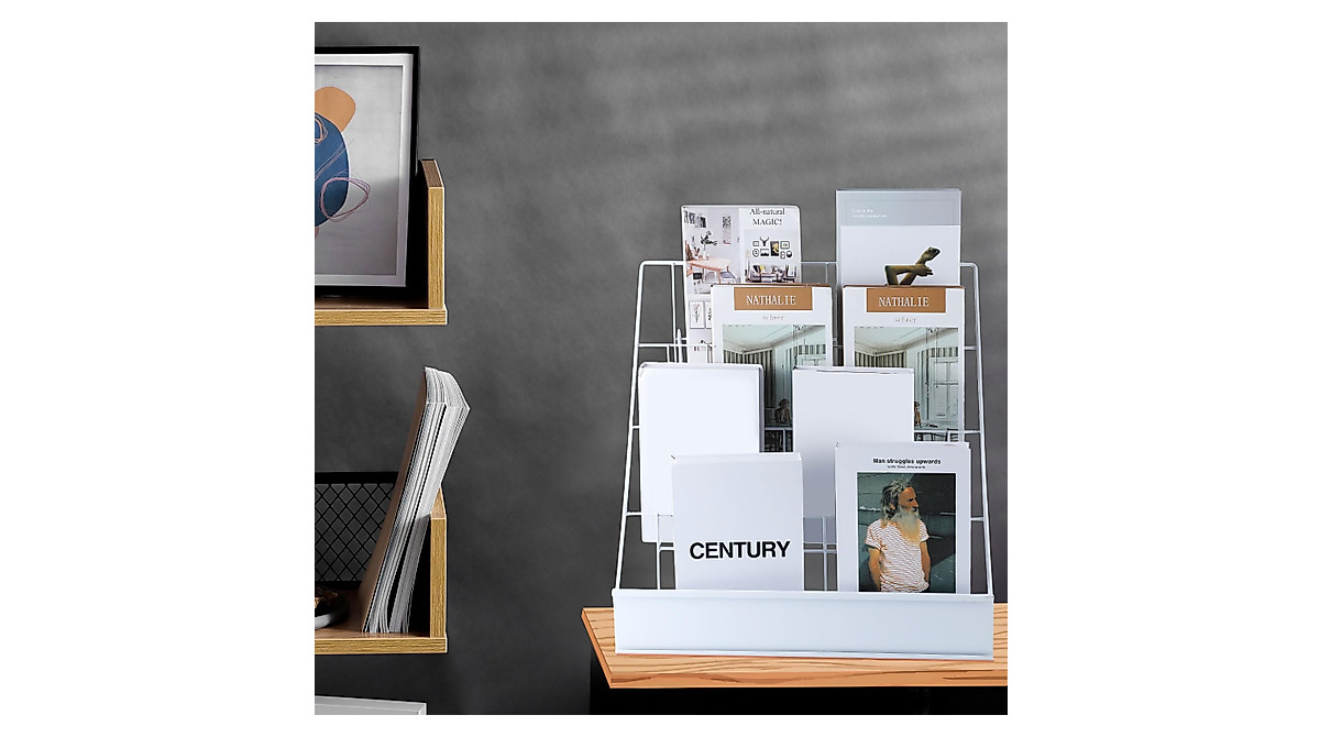 Sintuff Book Display Rack 4-Tiered Book Display Stand 18" Book Signing ...