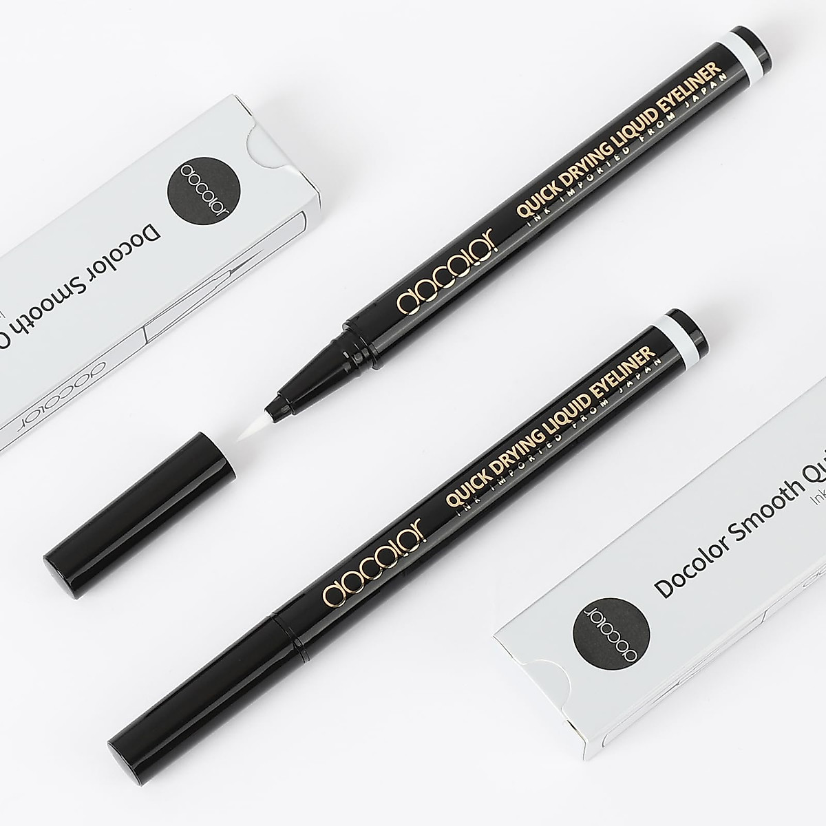 Docolor Waterproof Eyeliner Pen Longwearing with Ultra-Fine Tip Liquid Eye Liner (White)