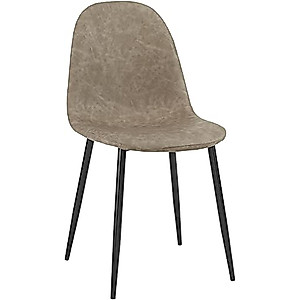 Crosley Furniture CF501619-BR Weston Dining Chair (Set of 2), Distressed Brown/Matte Black