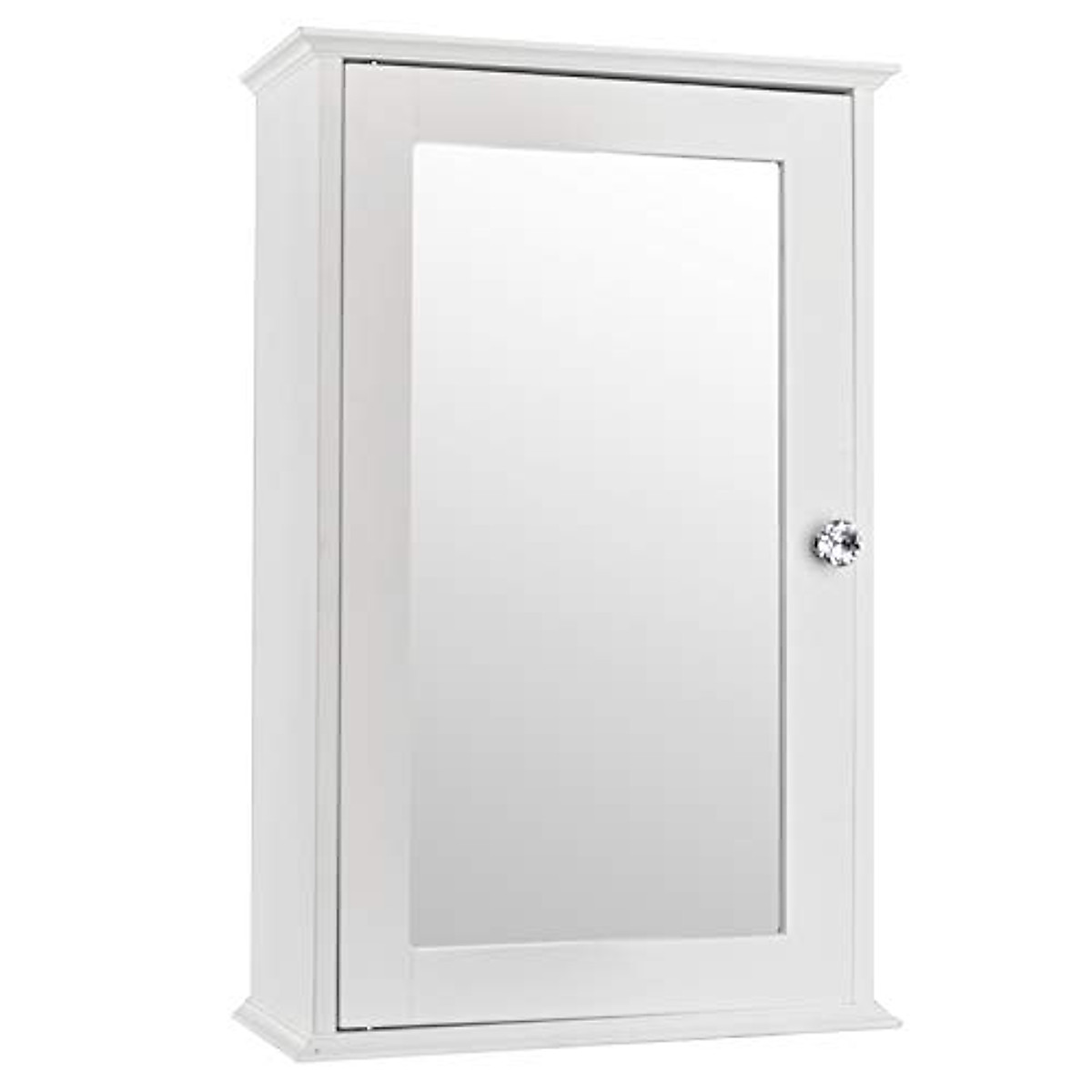 DOLFISH Bathroom Cabinet Wall Mounted, Multifunction and Space Saving for Bathroom Space MDF Painted Surface with Mirror Single Door and 2 Adjustable Shelves, White
