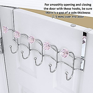 Galashield Over The Door Hook Pink Acrylic Hooks and Stainless Steel Organizer Door Hanger Towel Rack (10 Hooks)