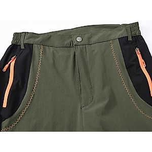 TBMPOY Men's Hiking Work Cargo Pants Lightweight Waterproof Quick Dry Outdoor Mountain Pant Fishing Camping Green 36