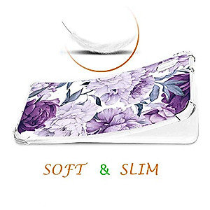 Leychan for Samsung Galaxy A10E case, Slim Flexible TPU for Girls Women Airbag Bumper Shock Absorption Rubber Soft Silicone Case Cover Fit for Samsung Galaxy A10E (Purple Flower)