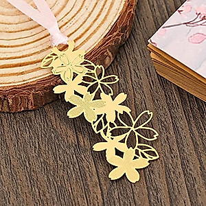 maxgoods Metal Bookmark Cute Tassel Apricot Rose Gold Book Holder Leaf(5)