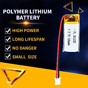 YDL 3.7V 501235 160mAh Lipo battery Rechargeable Lithium Polymer ion Battery Pack with PH2.0mm JST Connector