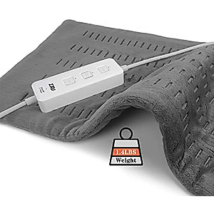 Weighted Heating Pad, XL King Size Electric Hot Heated Pad for Back Pain Relief, Auto-Off, Moist & Dry Heat Therapy, for Neck, Shoulder, Menstrual Pain & Sore Muscle, Cramps Relief，12"x24"