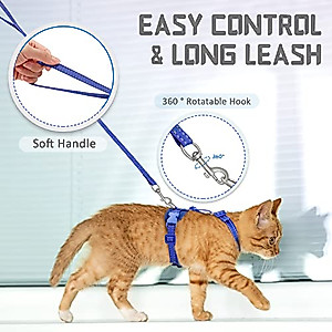 Supet Cat Harness and Leash for Walking Escape Proof, Adjustable Harness for Cats, Easy Control Small Cat Harness for Medium Large Kitten and Dogs
