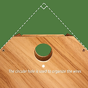 KUAIYU Triangle Monitor Stand Riser, Wooden Triangle Desktop Computer Stand with Office Organization, Walnut Color