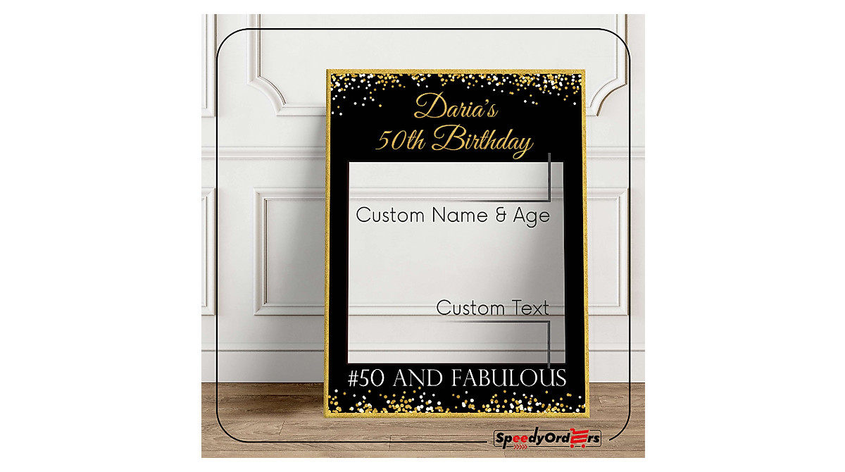 Fifty & Fabulous Photo Booth Frame for 50th Birthdays