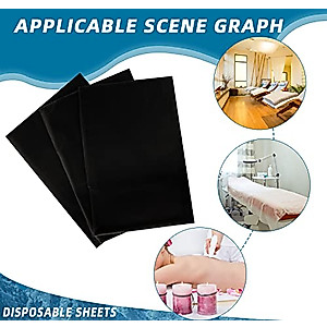 50 Pieces 31 x 70 Inches Disposable Bed Sheets Waterproof Bed Cover Massage Table Sheet Non-woven Fabric for Spa, Beauty Salon, Hotels (Black)