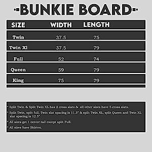 Mayton, 1.5-Inch Split Fully Assembled Bunkie Board for Mattress/Bed Support, Twin XL, Grey