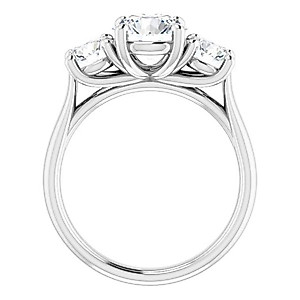Moissanite Ring 10K Solid White Gold Handmade Engagement Ring 1.50 CT Round Cut Moissanite Diamond Three Stone Wedding/Bridal Rings for Women/Her Proposes Rings By Rivaan Jewel (10)