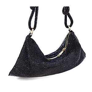 Rhinestone Hobo Bag for Women Chic Evening Handbag Shiny Purse for Travel Vacation 2023