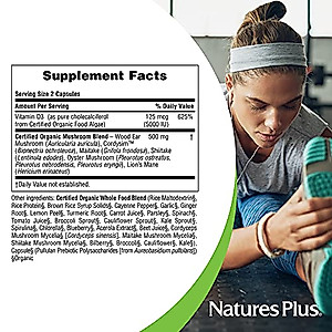 NaturesPlus Source of Life Garden Vitamin D3 - 60 Vegan Capsules, Pack of 2 - Immune System Support - Certified Organic, Non-GMO, Gluten Free - 60 Total Servings