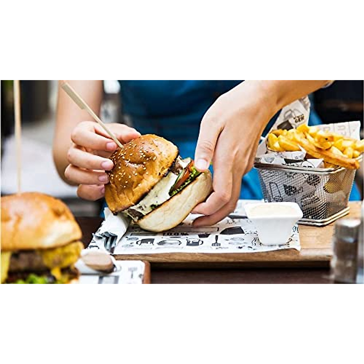 Gmark Bamboo Paddle Skewers 12" 100pc/Bag, Kabob Skewers, BBQ Skewers for Outdoor Grilling GM1075