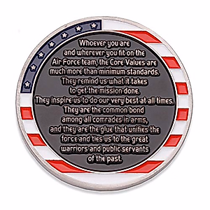 Air Force Core Values Challenge Coin - United States Air Force Challenge Coin - Amazing US Air Force Military Coin - Designed by Military Veterans!