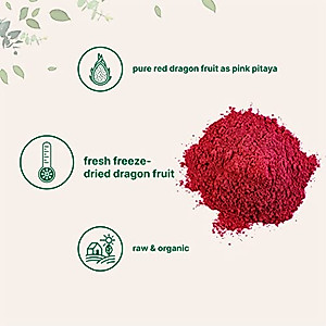 Organic Dragon Fruit Powder, 10oz | 100% Natural Fruit Powder | Freeze-Dried Pink Pitaya Source | No Sugar & Additives | Great Flavor for Drinks, Smoothie, & Beverages | Non-GMO & Vegan Friendly
