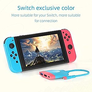 GPPZM Multi-Function Portable Docking Station USB C to 4K HDMI-Compatible USB 3.0 PD for MacBook Pro (Color : Red Blue)