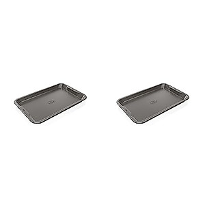 Ninja B30015 Foodi NeverStick Premium 10 inch x 15 inch Baking Sheet, Nonstick, Oven Safe up to 500⁰F, Dishwasher Safe, Grey (Pack of 2)