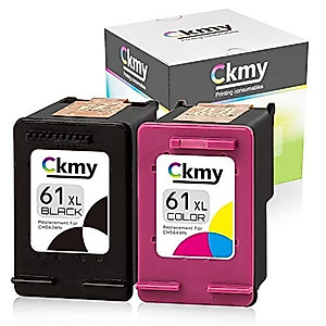 CKMY Remanufactured 61XL Replacement for HP 61 Ink Cartridge Combo Pack Fit for Envy 4500 5530 4502 4501 Officejet 4630 Deskjet 3050 2540 3510 1000 1510 2512 1512 Printer (1 Black, 1 Color)