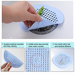 Shower Drain Hair Catcher, Hair Drain Catcher with Suction Cups Tub Drain Hair Catcher Hair Stopper for Shower Drain Bathtub Hair Drain Catcher for Bathroom Bathtub Kitchen Sinks (White)