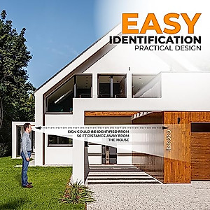 House Numbers (White) - 5 Inch Height Modern House Numbers for Outside Door Plaque Address Number with Floating Mount (6)