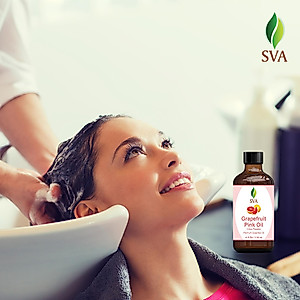 SVA Grapefruit Essential Oil Pink – 4 Fl Oz – 100% Natural Grapefruit Oil - for Diffuser, Hair Care, Face, Skin Care, Aromatherapy, Scalp and Body Massage, Soap and Candle Making - with Dropper