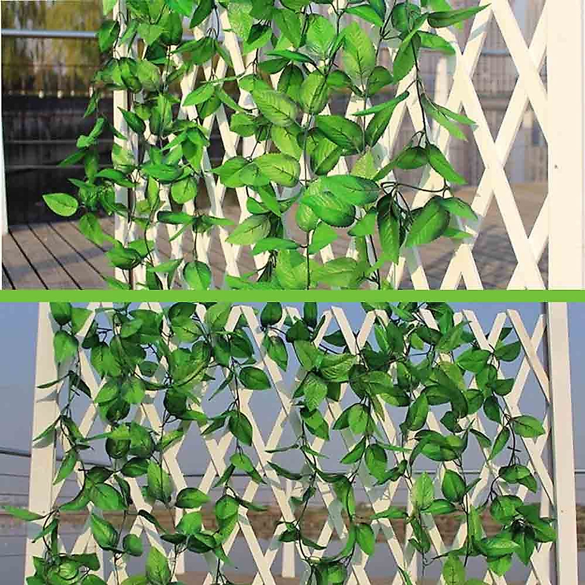 Umefly 3pcs 24 Feet Artificial Hanging Plants Fake Leaves Foliage Flowers Fake Ivy Plant Vine Greenery Garlands for Home Garden Wedding Garland Indoor Outside Decoration