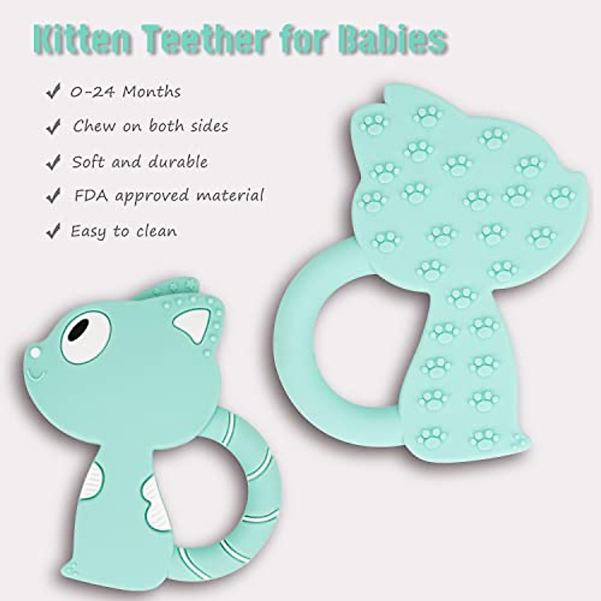 AEOLZ Teething Toys for Baby 0-6 Months, Food-Grade Silicone Baby Teethers, Infant to Toddler Soft Baby Sensory Toys,Teething Relief Baby Girl Gifts, BPA Free