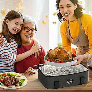 GhvyenntteS Insulated Casserole Carrier for Hot or Cold Food, Collapsible Insulated Food Carrier for Parties, Picnic, Travel, Fits 9"x13" Baking Dish, Grey