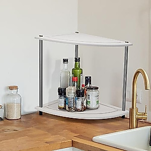 2 Tier Water Absorbing Stone Tray for Sink, Diatomaceous Earth Fast Drying Stone Sink Caddy Tray for Bathroom Kitchen -White