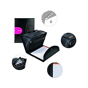 Exacompta - Ref 55834E - Exactive - Conference Folder - 25.5 x 33cm in Size, Suitable for A4 Documents, 13 Customisable Tabs, Writing Pad Supplied - Black