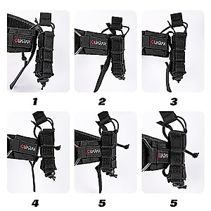 Quarax Tactical Battle Belt with Accessories - Molle Airsoft Belt Set with Holster and Mag Pouches, Utility Duty War Combat Belt for Military/Law Enforcement/Security/MilSim/Hunting/Shooting Range