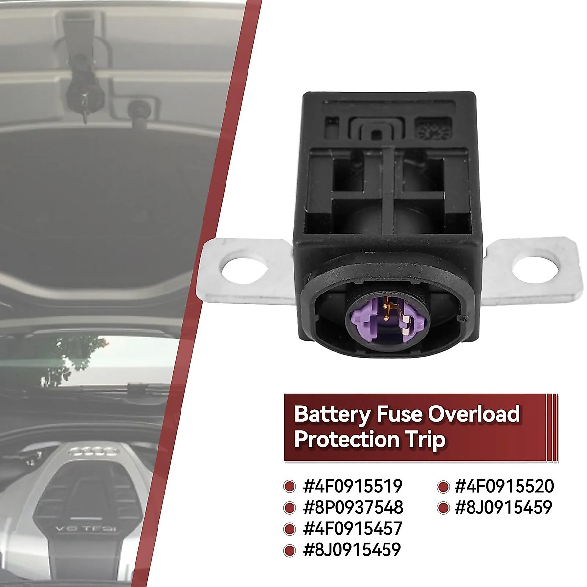 NEWHOW 4F0915519 Battery Fuse Box Overload Protection Trip Replacement for Audi A3 A4 A5 A6 A8 Q5 Q7 TT RS4 RS5 RS6 RS7 Replace 8P0937548, 4F0915457, 8J0915459