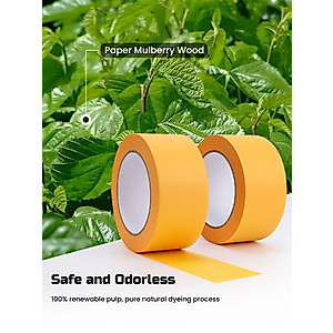 Lichamp 2 inch Automotive Masking Tape Yellow Painters Tape, Cars Detailing Paper Masking Tape, Vehicles Auto Paint Tape, 1.9 inch x 55 Yard x 1 roll, 0120YL(Total 55 Yards)