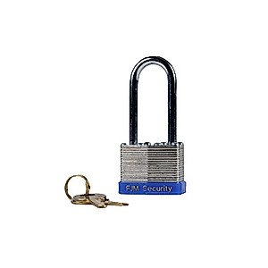 FJM Security A389-40-LS Laminated Steel Keyed Alike (A389) Long Shackle Padlock